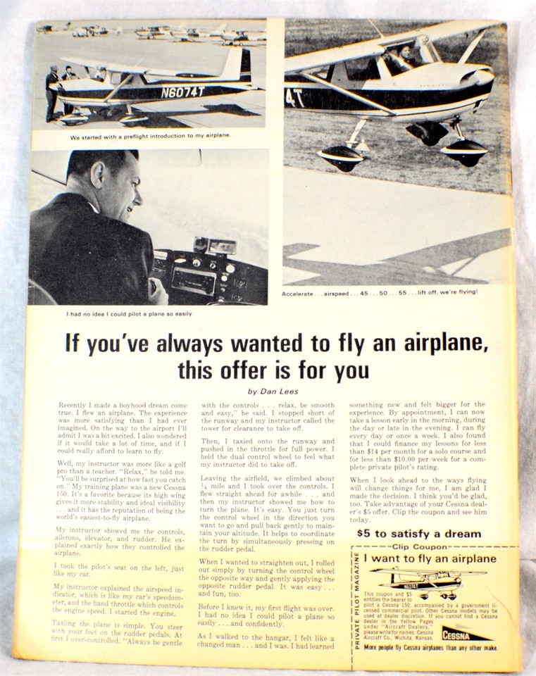 Vintage Private Pilot Magazine "Piper Fighter Pilot" 1965 | eBay