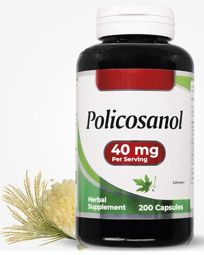 Policosanol 40mg - 200 Caps Contient Octacosanol/Triacontonol ...
