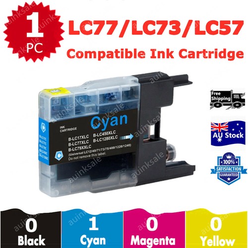 1x Compatible Ink LC77 LC73 LC40 Cyan For Brother MFC J5910dw J430w DCP ...