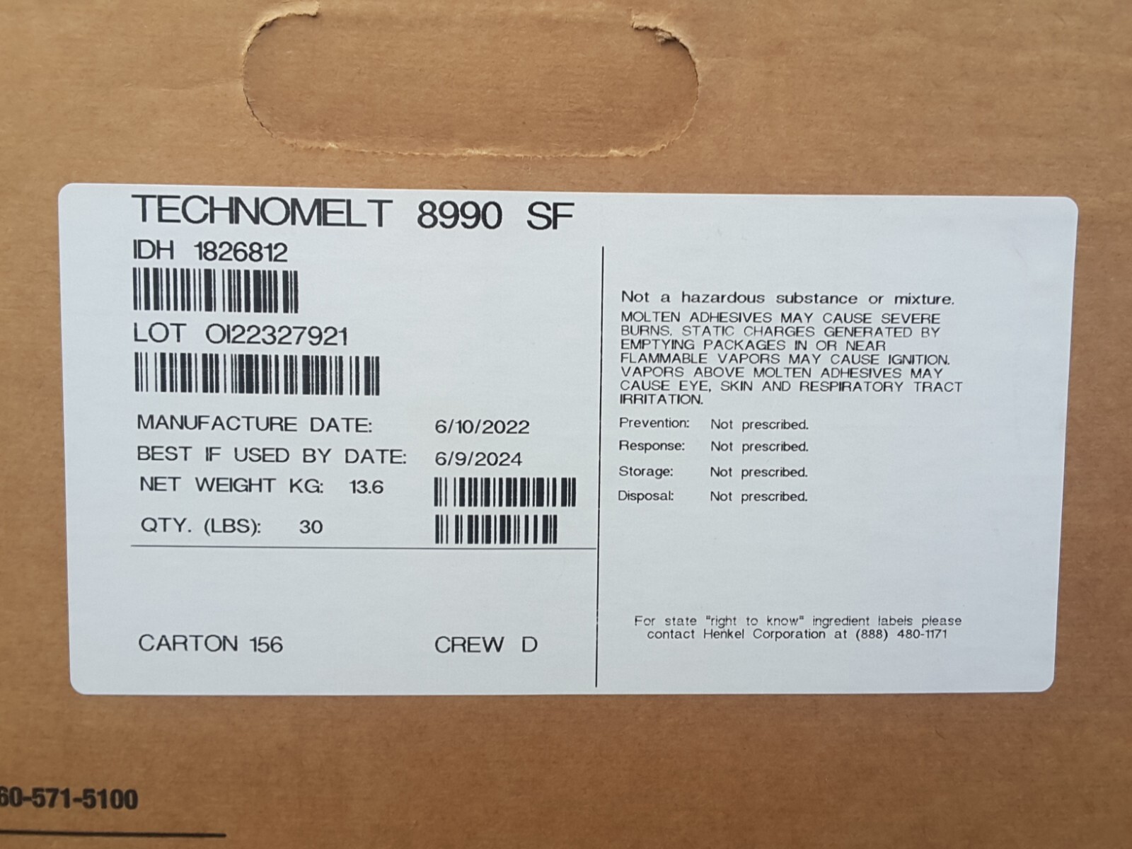 Henkel Technomelt 8990 sf idh 1826812 Techno Hot Melt glue READ The ...