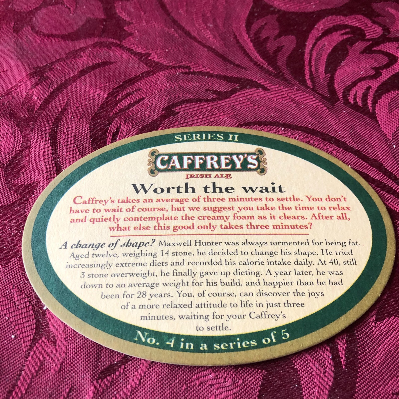 THOMAS CAFFREY - CAFFREY'S - IRISH ALE - WORTH THE WAIT NO4 - BEER MAT ...