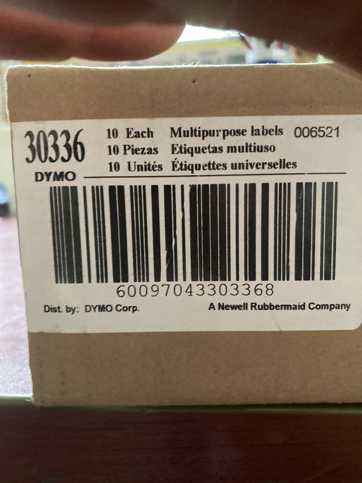 Dymo 30336 LabelWriter Multipurpose Labels 1 in x 2 1/8 in, *(10 ROLLS ...