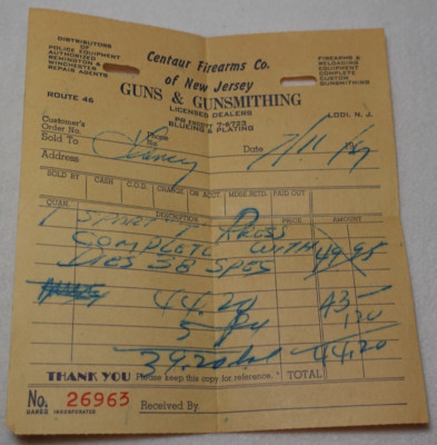Centaur Firearms of New Jersey Guns & Gunsmithing Lodi 1970s Original ...