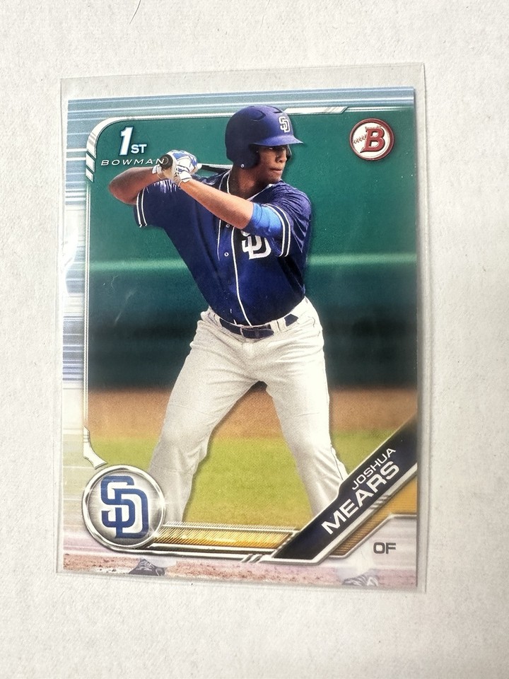 Joshua Mears RC 2019 Bowman Draft #BD180 1st Bowman Rookie Padres | eBay