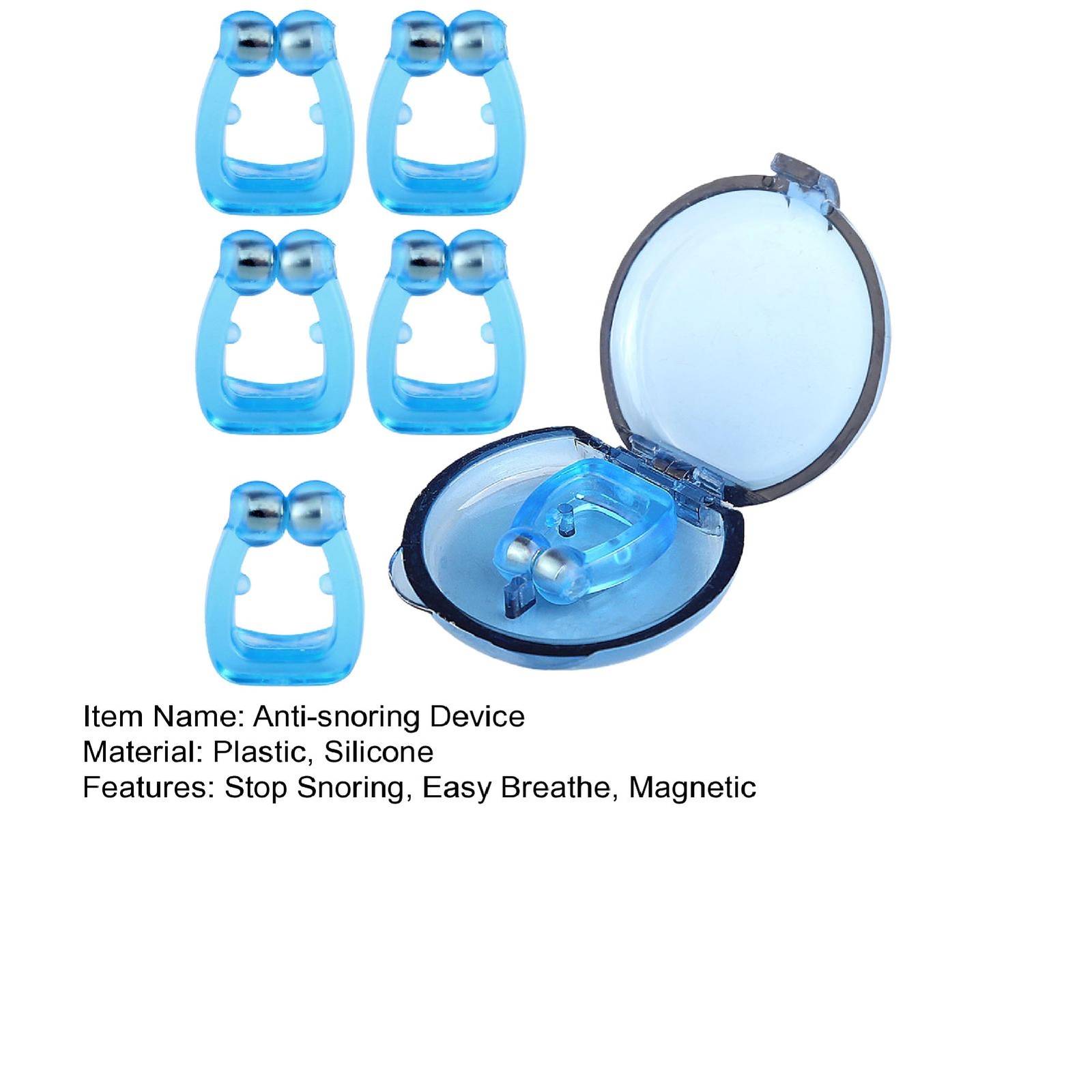 6pcs Anti Snore Clip Blue Easy Breathe Anti-snoring Magnetic Nose Clip ...