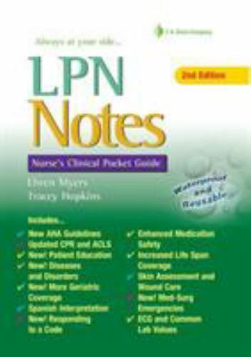LPN Notes Nurse's Clinical Pocket Guide Ehren Myers 9780803617674 | eBay