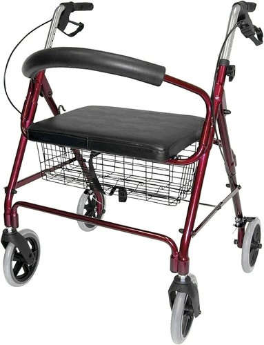 DMI Walker Rollator 375 lbs. Lightweight Extra-Wide Heavy-Duty Aluminum ...