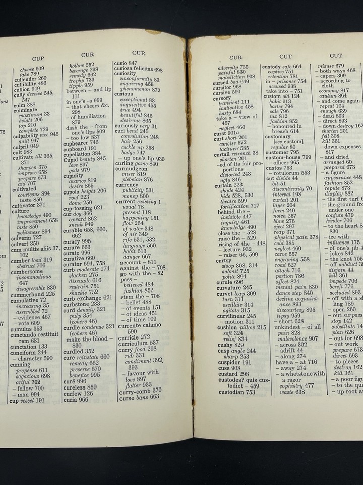 Roget’s Thesaurus Of English Words and Phrases 1947 Classic American ...