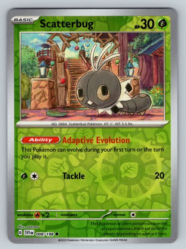Scatterbug Reverse Holo Pokemon Card TCG 2023 | eBay
