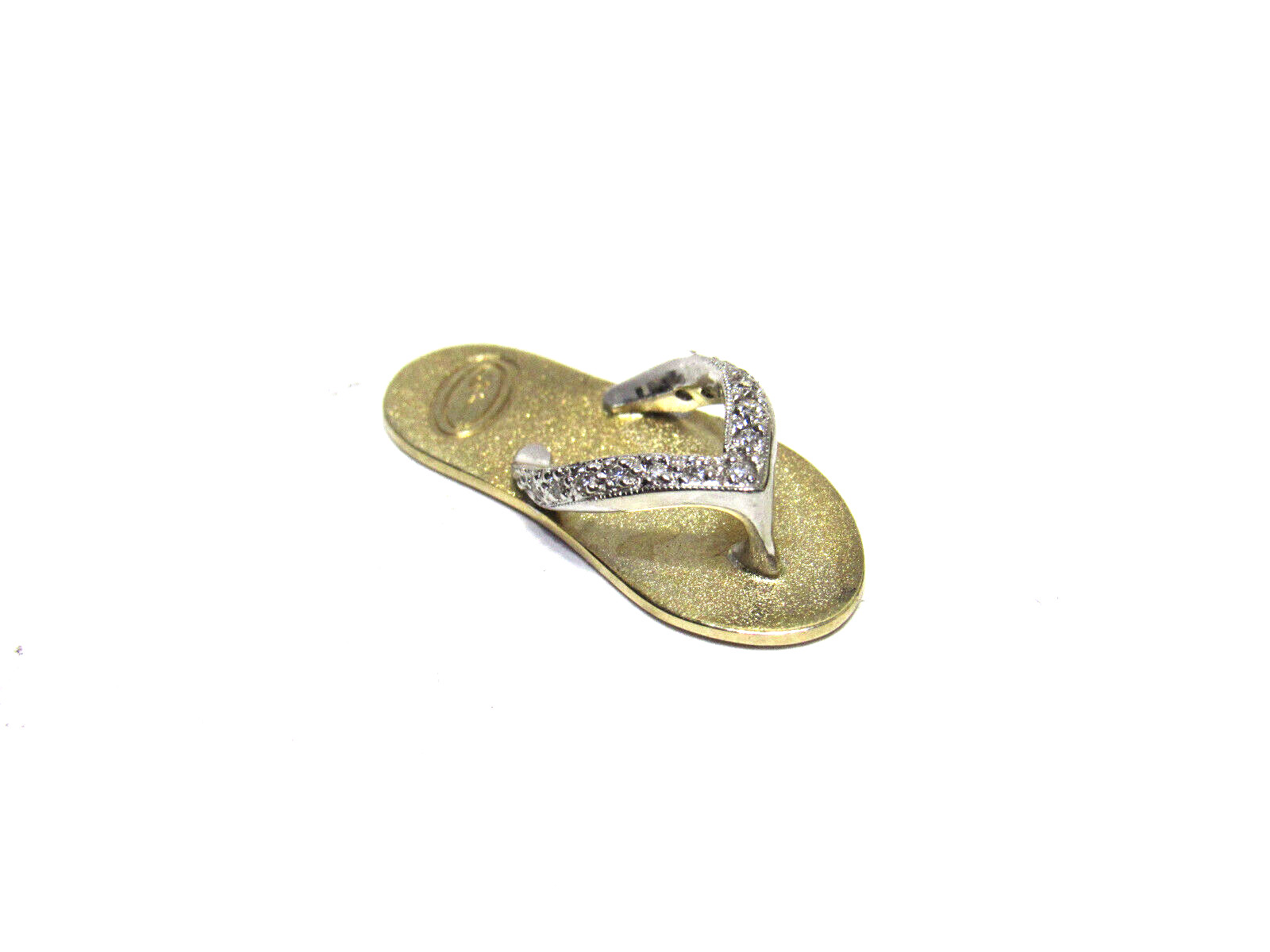 14k Solid Yellow Gold Diamond Flip-Flop Slipper sanda… - Gem