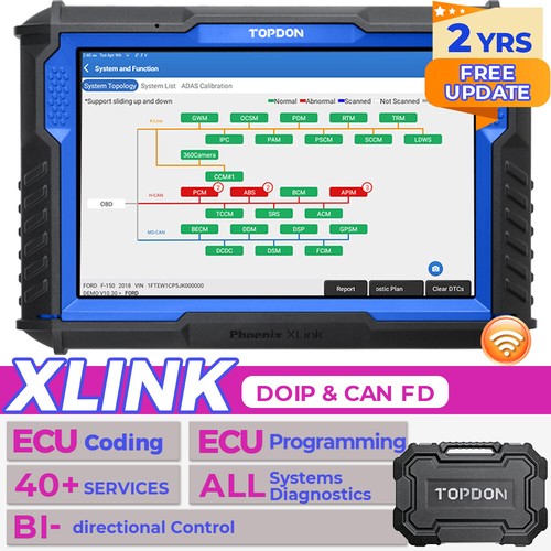 2025 TOPDON Phoenix Xlink PRO Car OBD2 Scanner Diagnostic Tool Coding ...