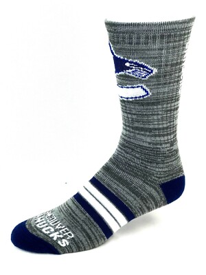 Vanvouver Canucks Hockey Gray RMC Quad Stripe Deuce Crew Socks | eBay