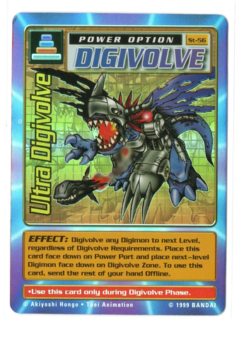 1999 Digimon CCG Power Option Ultra Digivolve #ST-56 Level Rare Holo ...