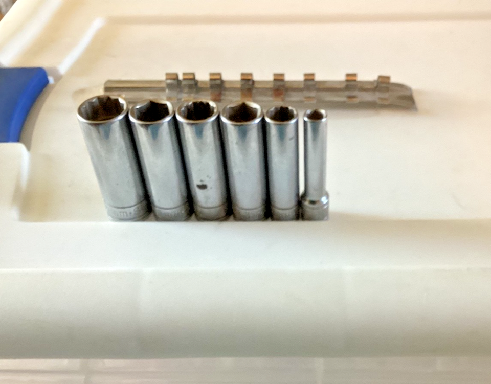 S-K 1/4" Drive Deep Sockets, 6 pieces plus holder, Used, Made in USA ...