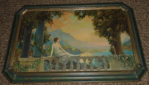 R. Atkinson Fox Original Mint Framed Print Column Lady Flower Lake 20 ...