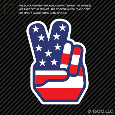 American Flag USA Peace Finger Hand Sticker Die Cut Vinyl | eBay