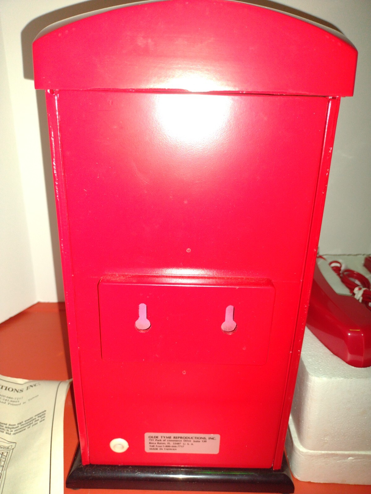 Old Tyme Reproductions Phone Booth Dr Who tardis like box 14" tall red ...