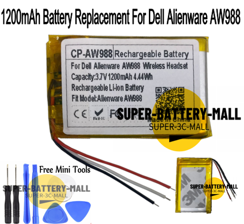 1200mAh Replacement Battery For Dell Alienware AW988 Wireless Gaming ...