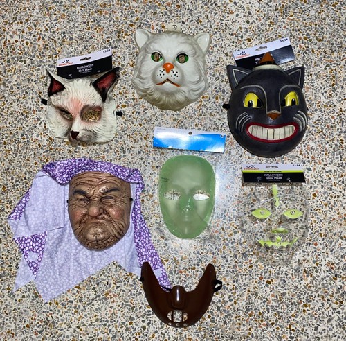 Lot of 7 Mask Adult Masquerade Costume Goth Cat Folk Halloween Hannibal ...