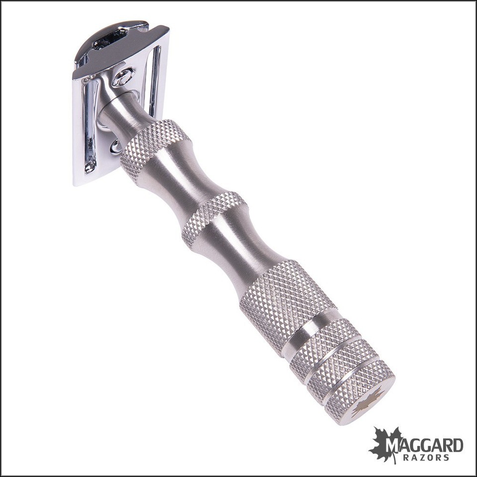 Maggard Razors MR5 Stainless Steel Handle Safety Razor with Chrome Head ...