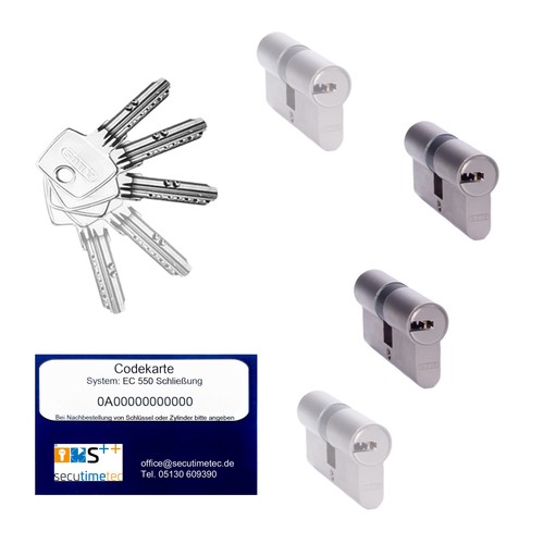 ABUS EC550 Schließanlage Gleichschließend Set EC 550 Schließzylinder ...