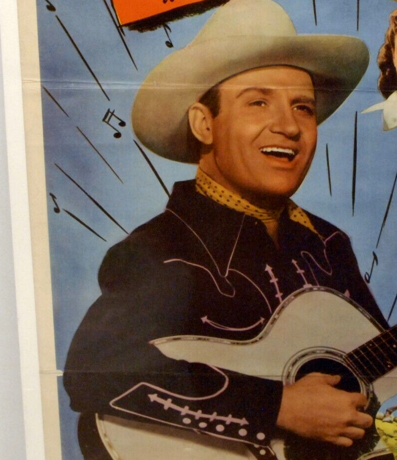 ORIGINAL 1947 GENE AUTRY WESTERN MOVIE POSTER "TRAIL TO SAN ANTONE ...