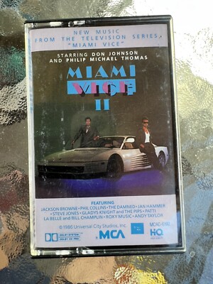 Miami Vice II Soundtrack Cassette Tape 1986 TV Phil Collins Roxy Music ...