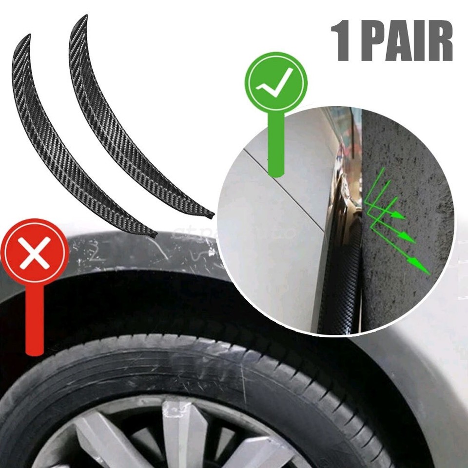 2PCS Carbon Fiber Car Fender Mud Flap Splash Strip Guard Protector ...