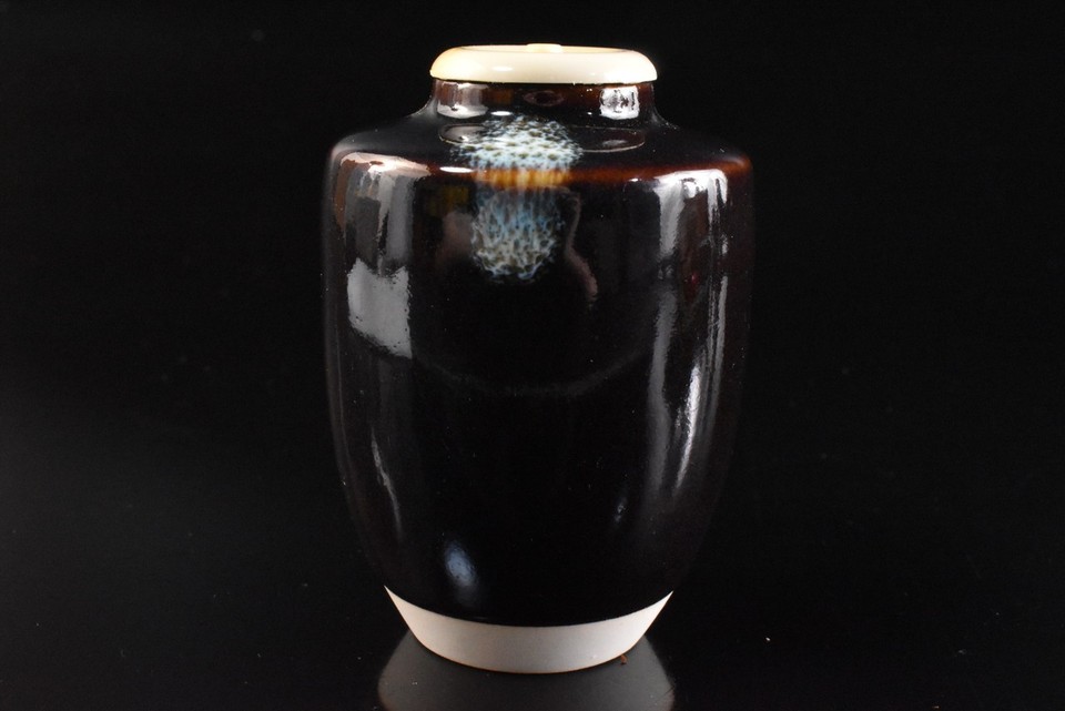 U8150: Japanese Seto-ware Shapely TEA CADDY Chaire Container with ...
