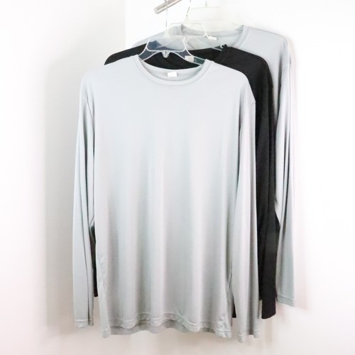 3pc Opna Men's XLT Gray & Black Basic Long Sleeve Wicking Active ...
