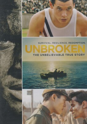 Unbroken (DVD, 2014) Movie - B-24 Crash at Sea, POW Japanese Pacific ...