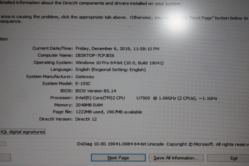 Gateway TB120 Core2 U7500 1.6Ghz 2GB Ram 80GB HDD W10Pro | eBay