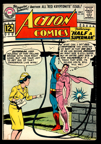 Action Comics # 290 (5.5) 7/1962 D.C. Orange Square 12c Price Box ...