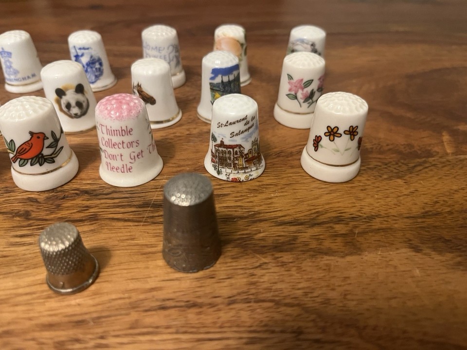 21 X China And Metallic Floral Thimbles - Mixed Brands | eBay