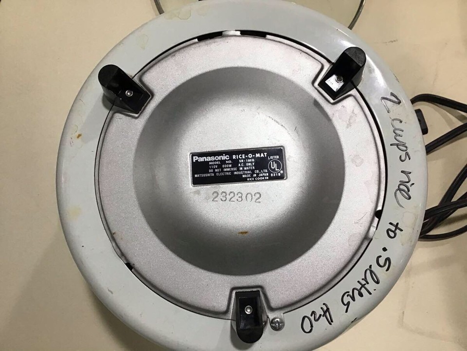 Panasonic RICE-O-MAT Model SR-18EG Rice Cooker Large 10 Cup Capacity ...