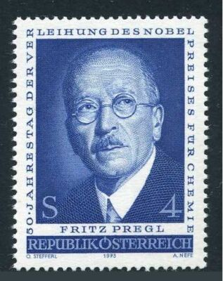 Austria 978 two stamps,MNH.Mi 1436. Fritz Pregl,Nobel prize for ...