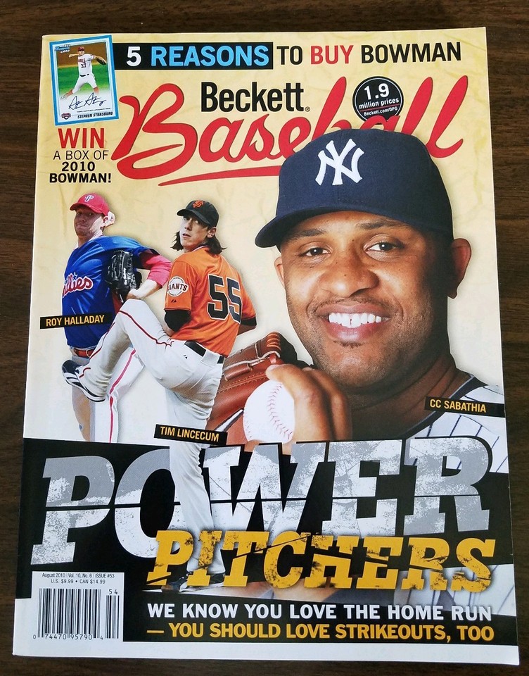 Beckett Baseball Magazine August 2010 Dual Cover Power Pitchers ...