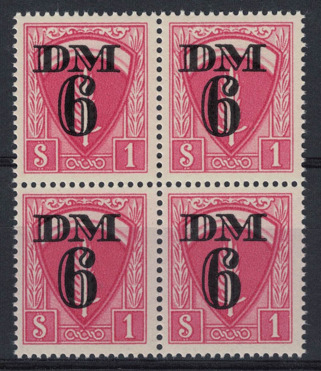 1951 Allied Occupation Germany. Travel Permit Stamps 6DM on 1$ Red U/M ...