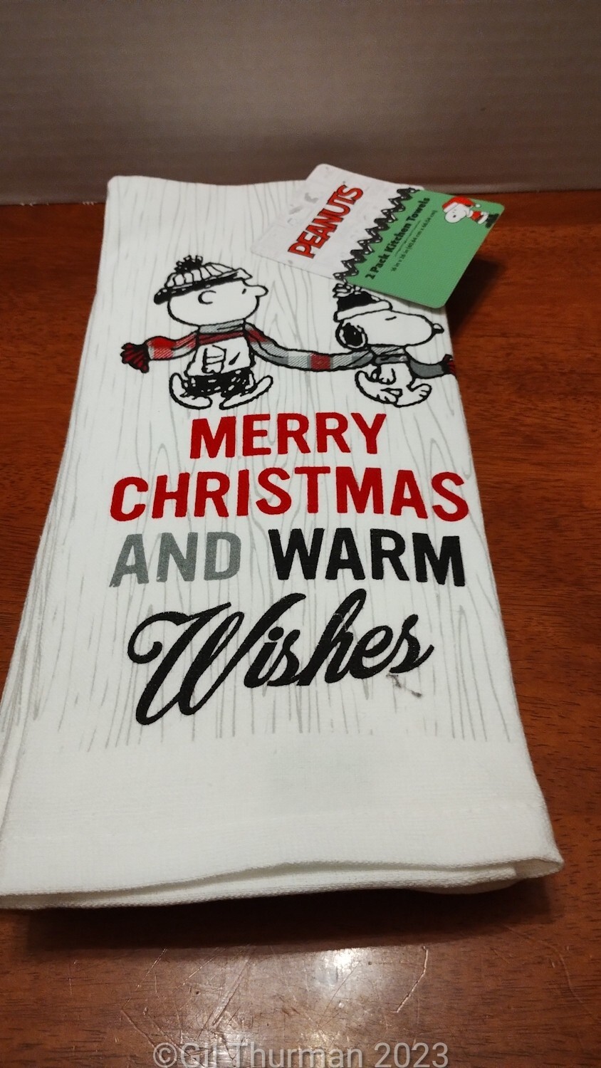 PEANUTS SNOOPY/CHARLIE BROWN CHRI KITCHEN TOWELS Set Of 2 NWT CHRISTMAS ...