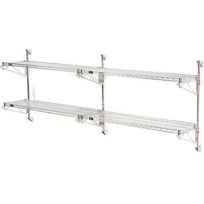 Nexel Poly-Green Wall Mount Wire Shelving 36"W x 24"D x 34"H 2-Shelf ...
