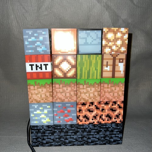 Minecraft Building Blocks Desk/Bedside Kids Lamp w/ AC Adapter ...