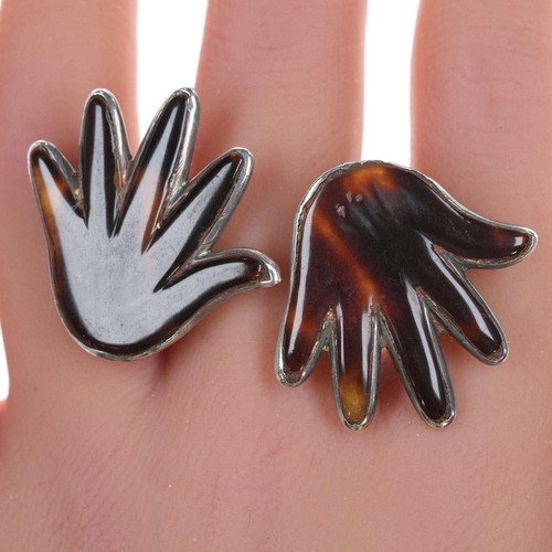 William Spratling(1900-1967) Taxco Modernist sterling Hand cufflinks b ...