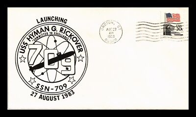 US NAVAL COVER USS HYMAN G RICKOVER SSN-709 LAUNCHING GROTON ...
