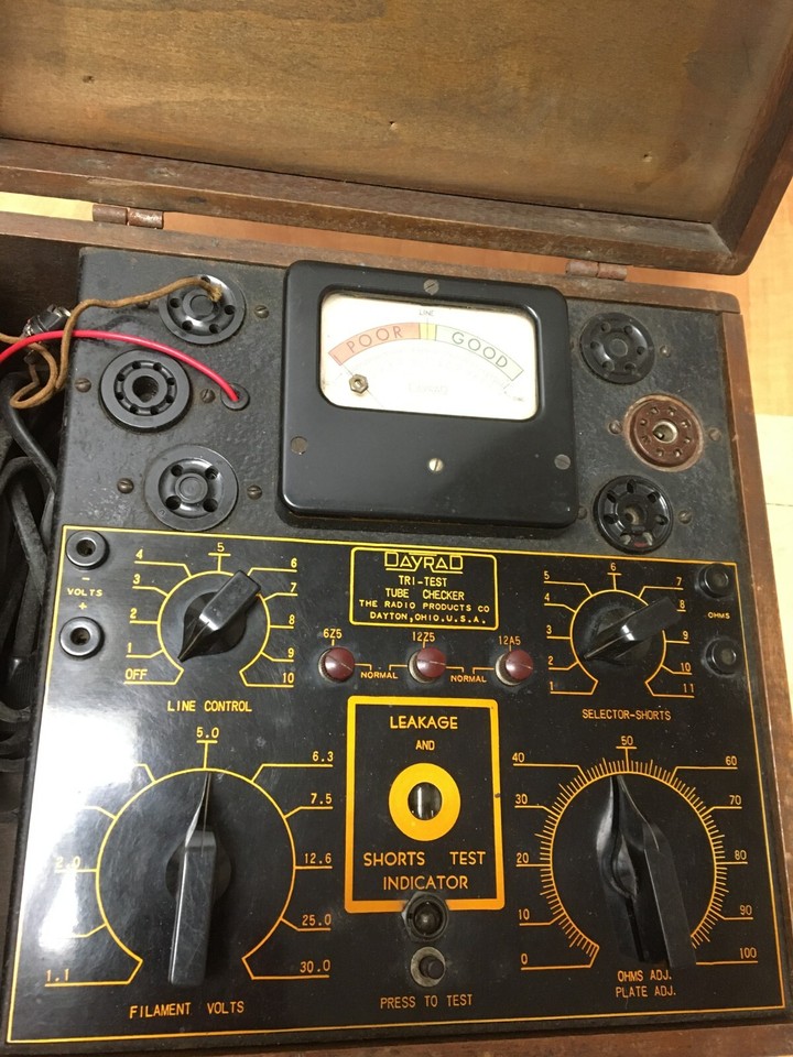 Vintage DayRad Tri Test Tube Checker Vacuum Tube Tester for parts or ...