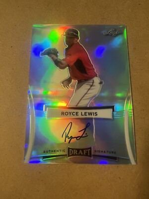 2017 Leaf Metal Draft Royce Lewis auto Silver Prismatic Signed RC #1 ...