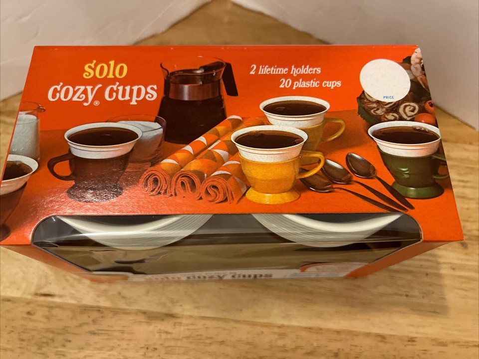 Vintage 1970's Solo Cozy Cups 2 Holders 20 Retro Cups New -Old Stock | eBay