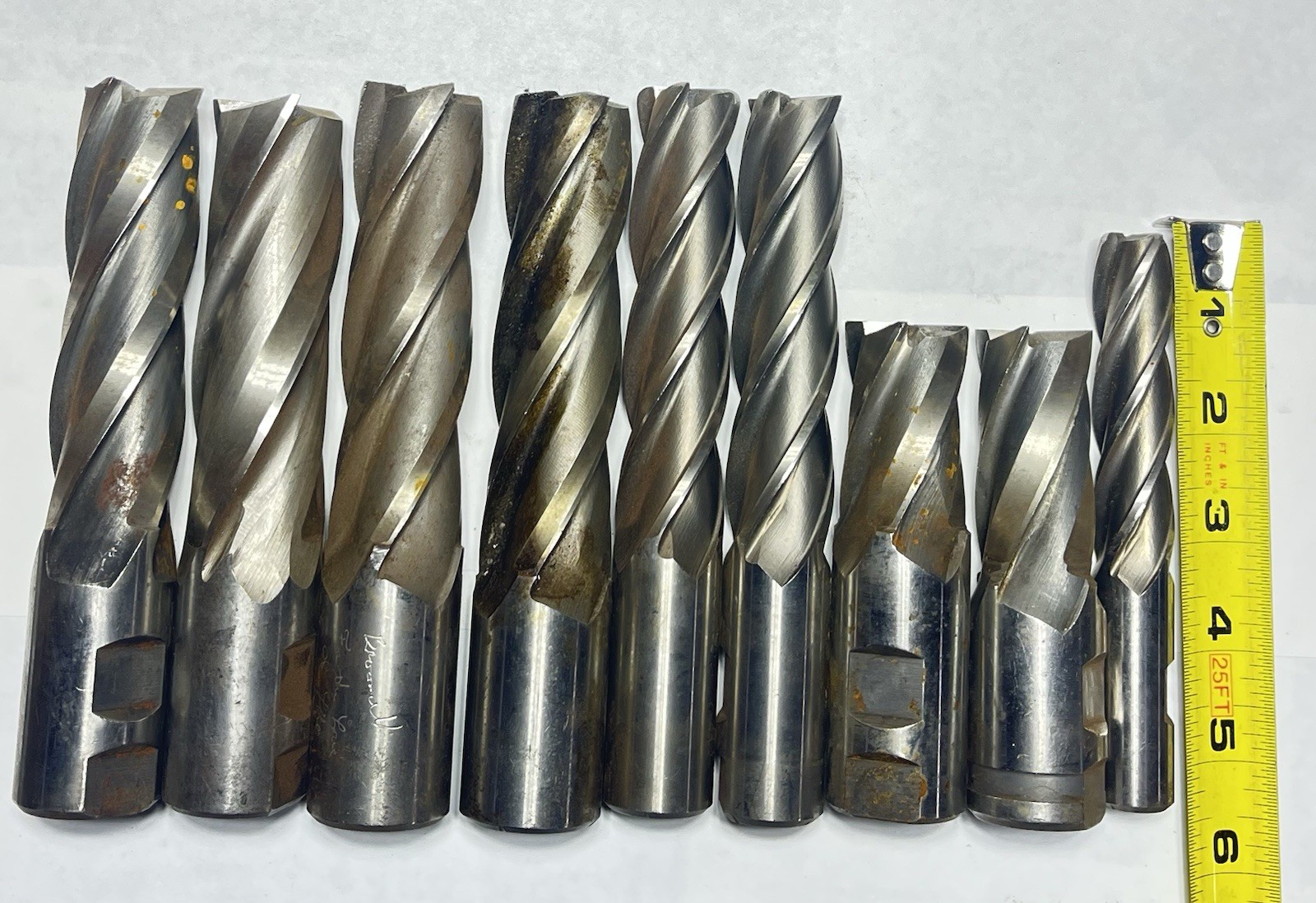 9 Larger Machinist End Mills 8 Four Flute , One 3 Flute Used | eBay
