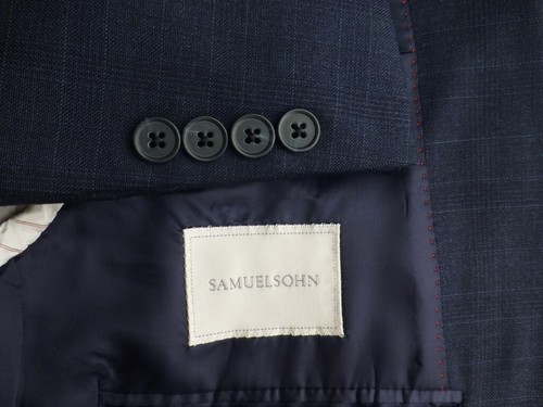 Samuelsohn Blazer 46R Blue Plaid Excellent Condition Jacket Sport Coat ...