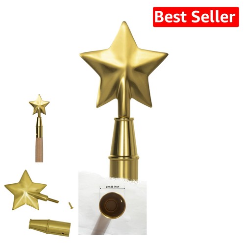 Versatile Gold Brass Pentagram Finial for Indoor and Parade Flag ...