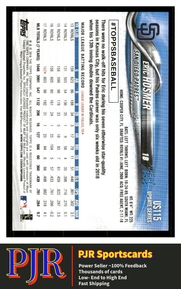 2018 Topps Update #US115 Eric Hosmer San Diego Padres | eBay